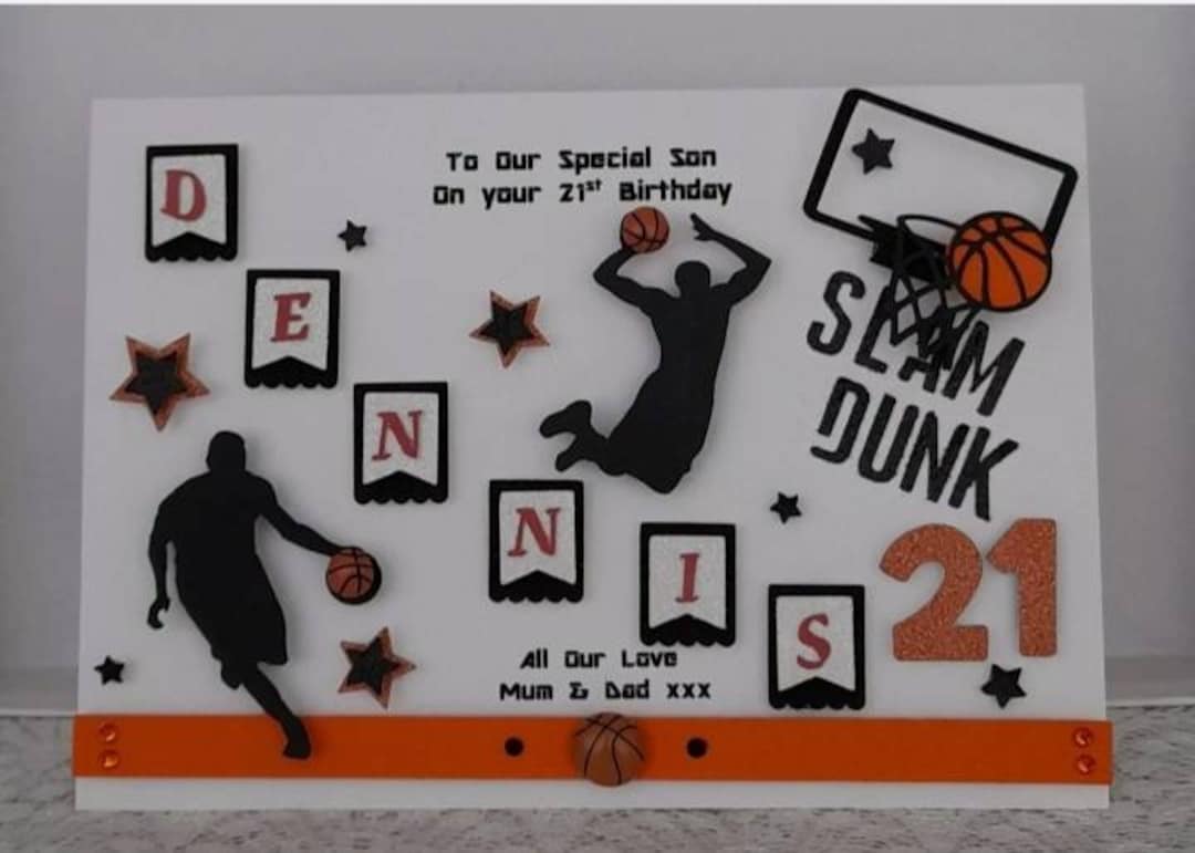 Handmade Basketball Player Birthday Card - Etsy