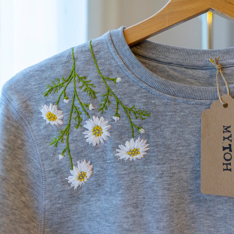 Hand Embroidered Sweatshirt - Etsy