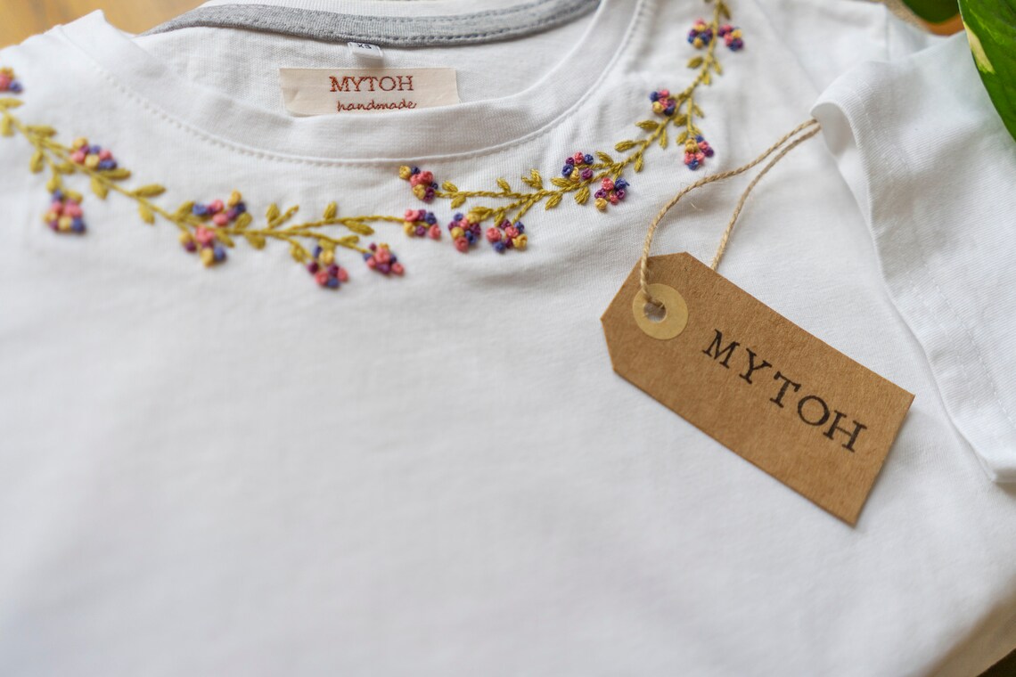 Mytoh Maglietta personalizzata ricamata a mano 100% cotone. - Etsy Italia