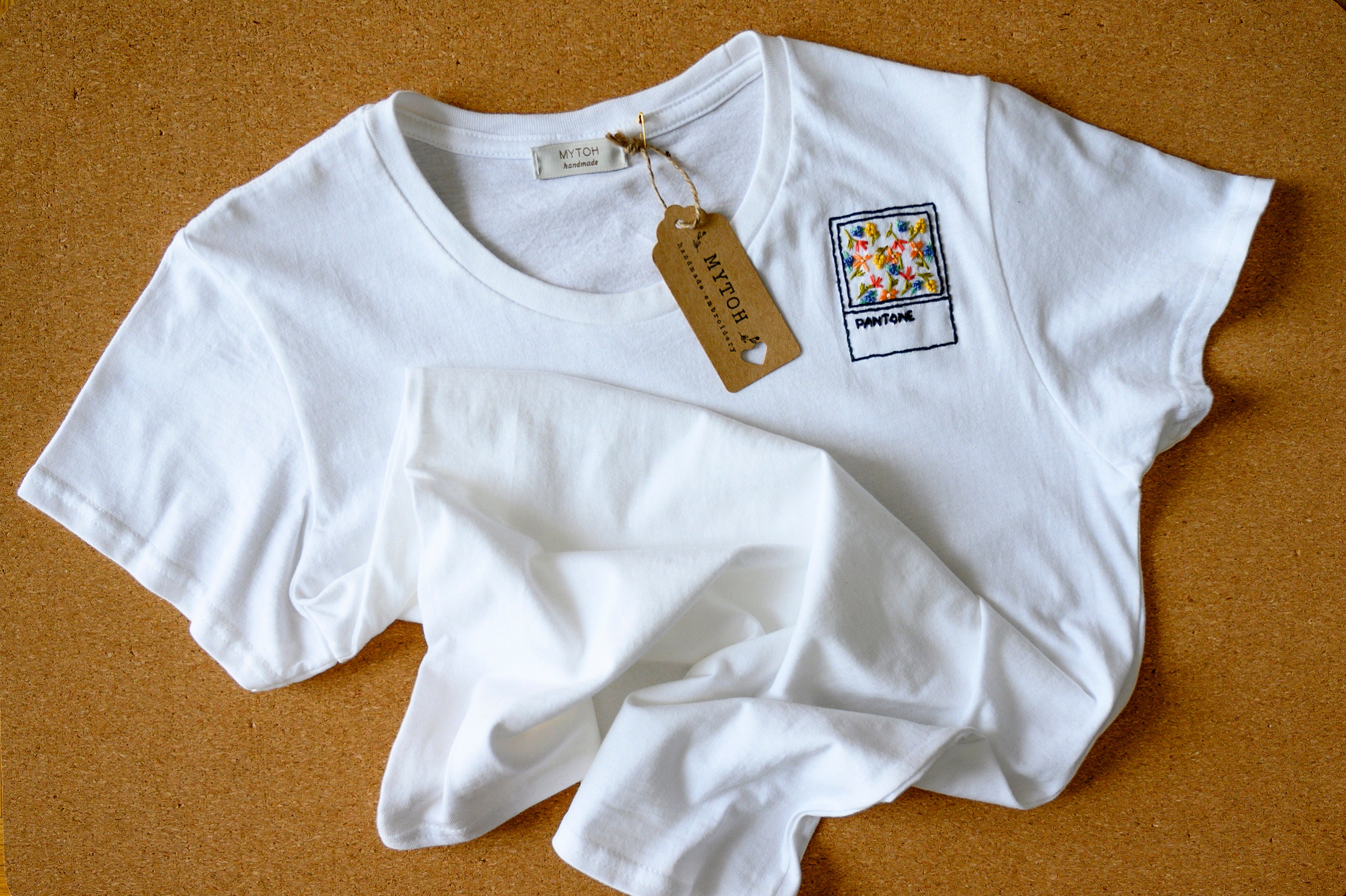 Pantone Custom Hand Embroidered T-shirts 100% Cotton / Pantone T-shirt ...