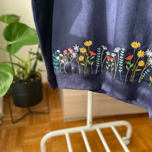 Hand-embroidered Sweatshirt/ Customized Sweatshirt / Hand Embroidery ...