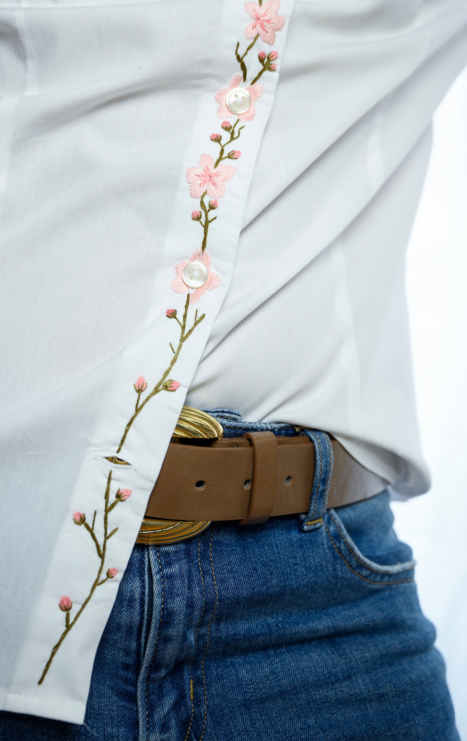 Hand-embroidered Shirt/ Customized Shirt / Flower's Shirt | Etsy