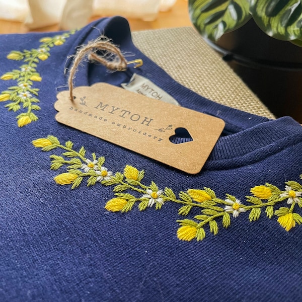 Hand Embroidered Sweatshirt - Etsy