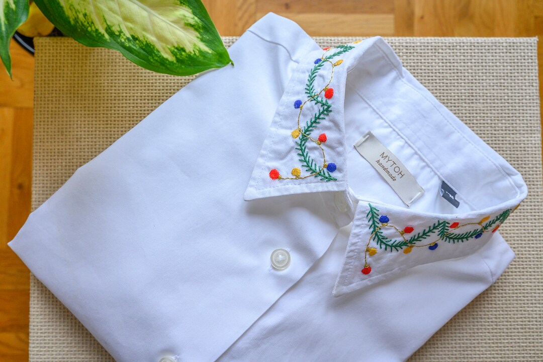 Hand-embroidered Shirt/ Customized Shirt / Christmas Shirt / Hand ...