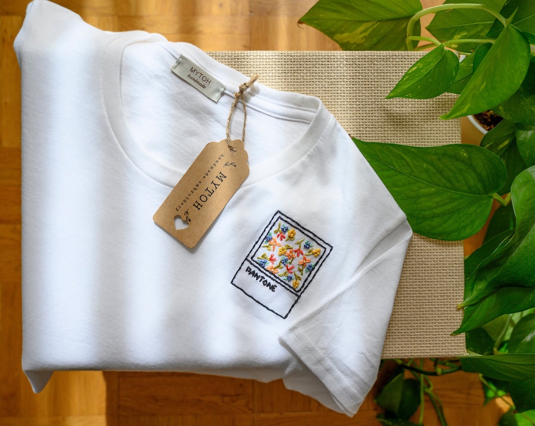 Pantone Custom Hand Embroidered T-shirts 100% Cotton / Pantone T-shirt ...