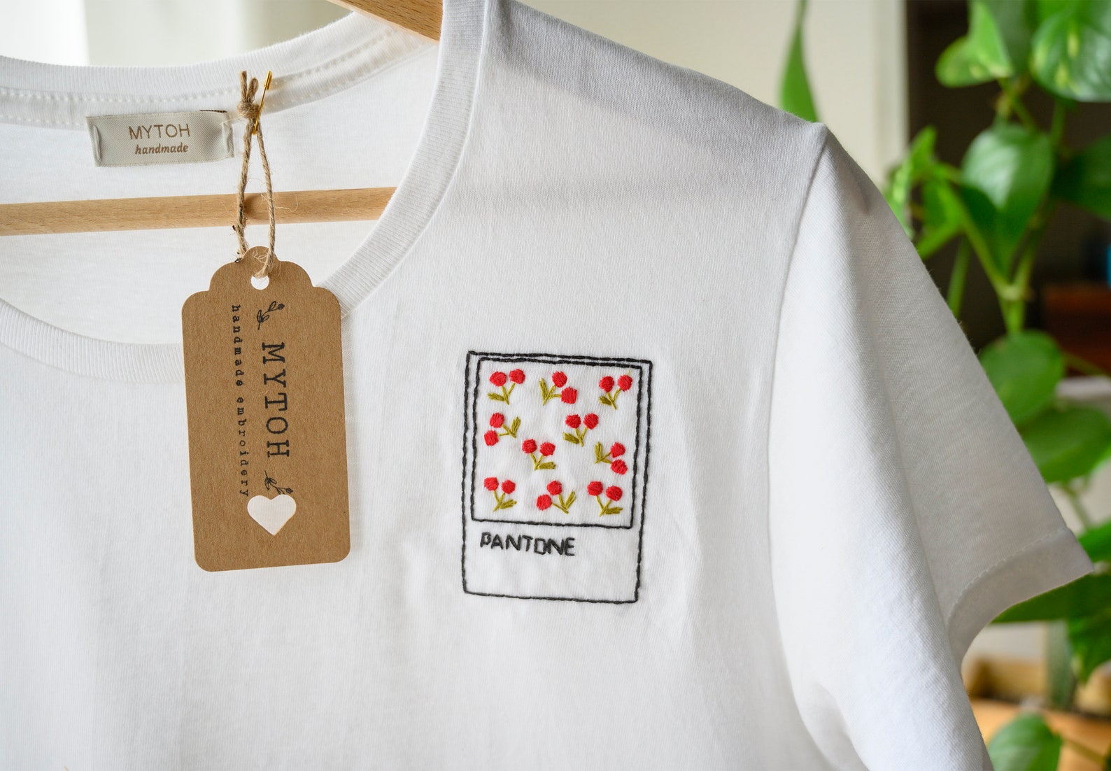 Pantone Custom Hand Embroidered T-shirts 100% Cotton / Pantone | Etsy