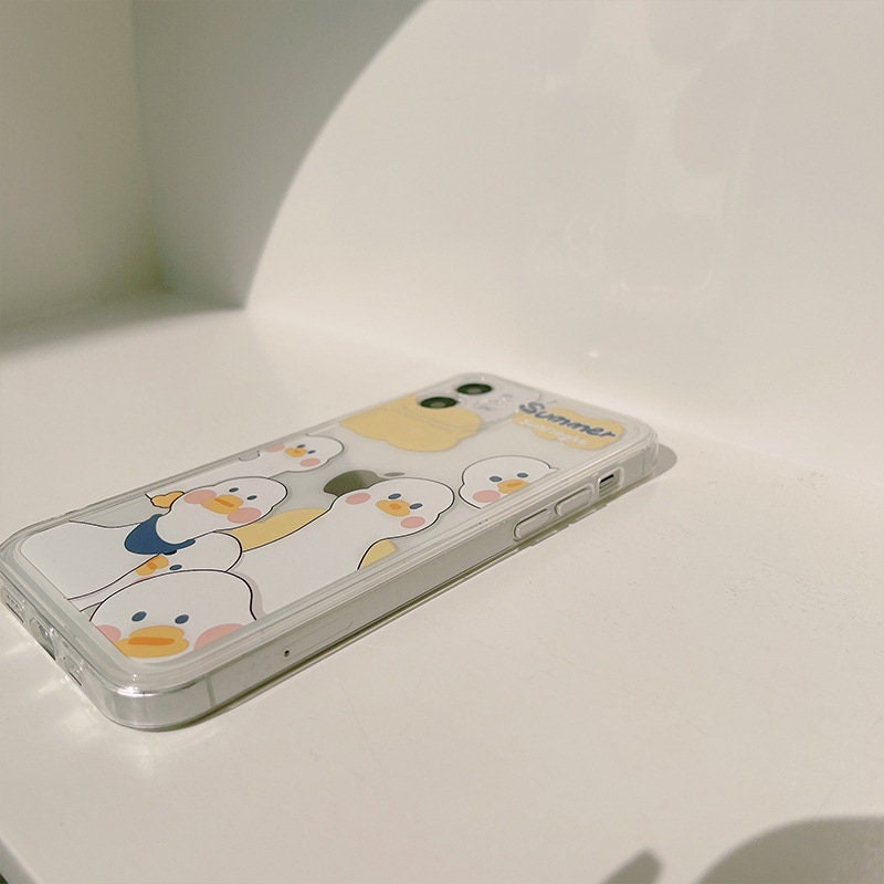 Iphone 14 Case Cute Duck Cartoon Printing Clear Iphone 13 12 - Etsy