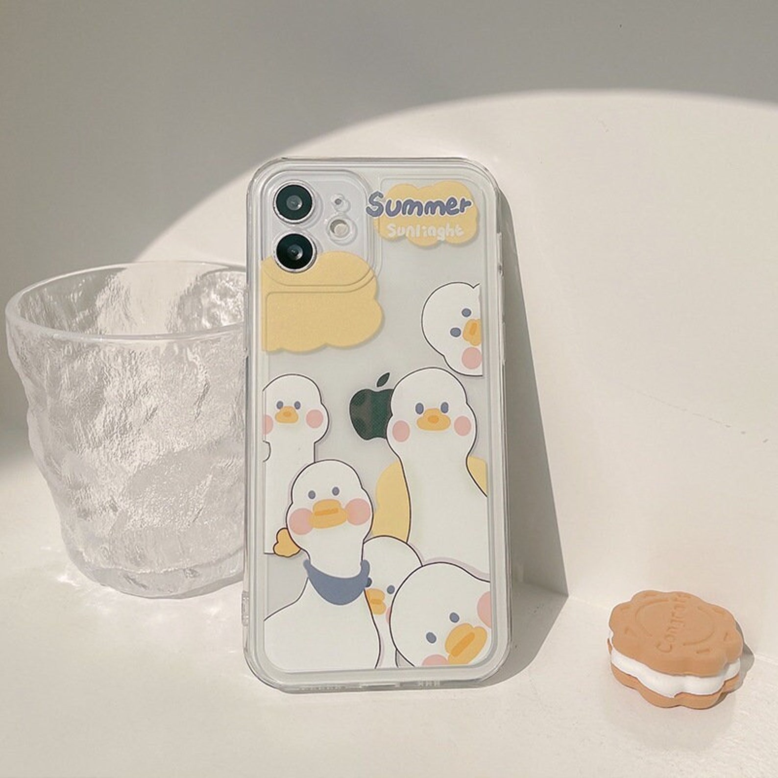 Iphone 14 Case Cute Duck Cartoon Printing Clear Iphone 13 12 - Etsy