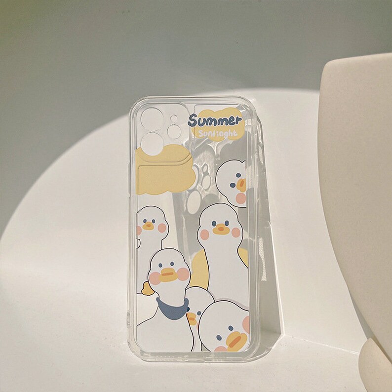 Iphone 14 Case Cute Duck Cartoon Printing Clear Iphone 13 12 - Etsy