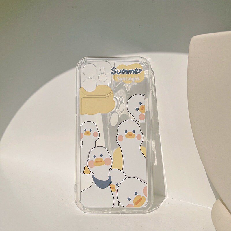 Iphone 14 Case Cute Duck Cartoon Printing Clear Iphone 13 12 - Etsy