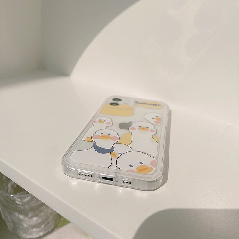 Iphone 14 Case Cute Duck Cartoon Printing Clear Iphone 13 12 - Etsy