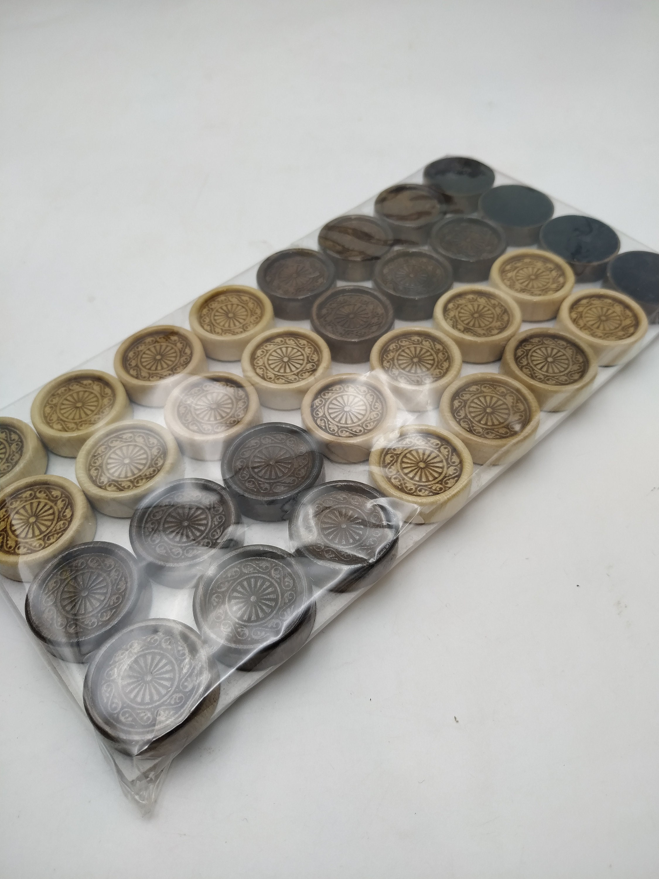 Handmade Wooden Stone. Armenian Backgammon Stone. - Etsy