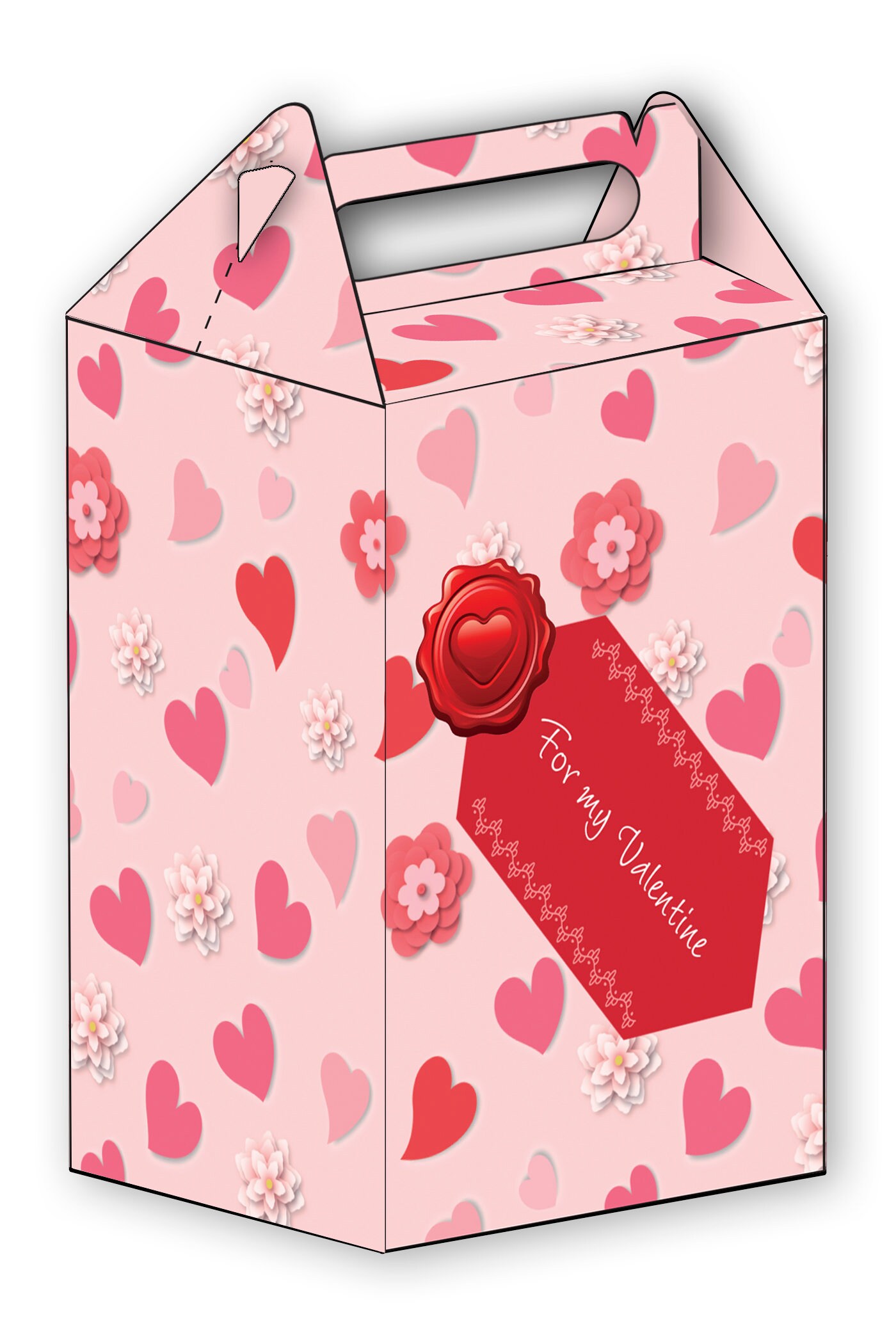 Valentines Printable Gigt Box Template Cut-print Pdf Fold Cut Print ...
