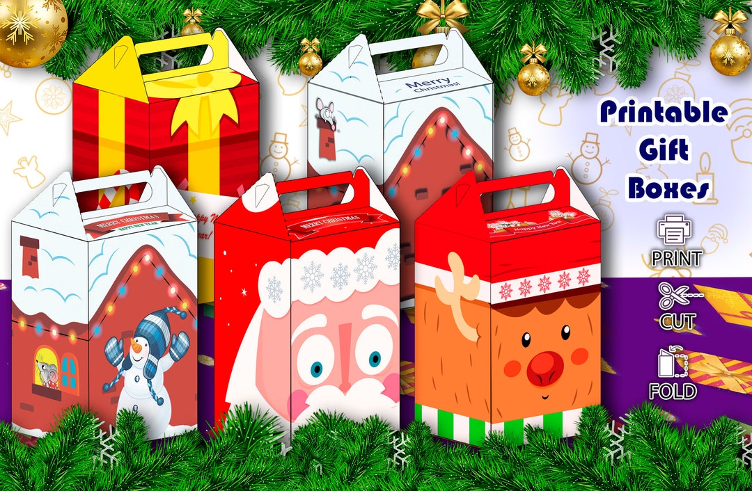 Printable Box Template Cut-print Gift Box Png Pdf JPG Fold Cut Print ...