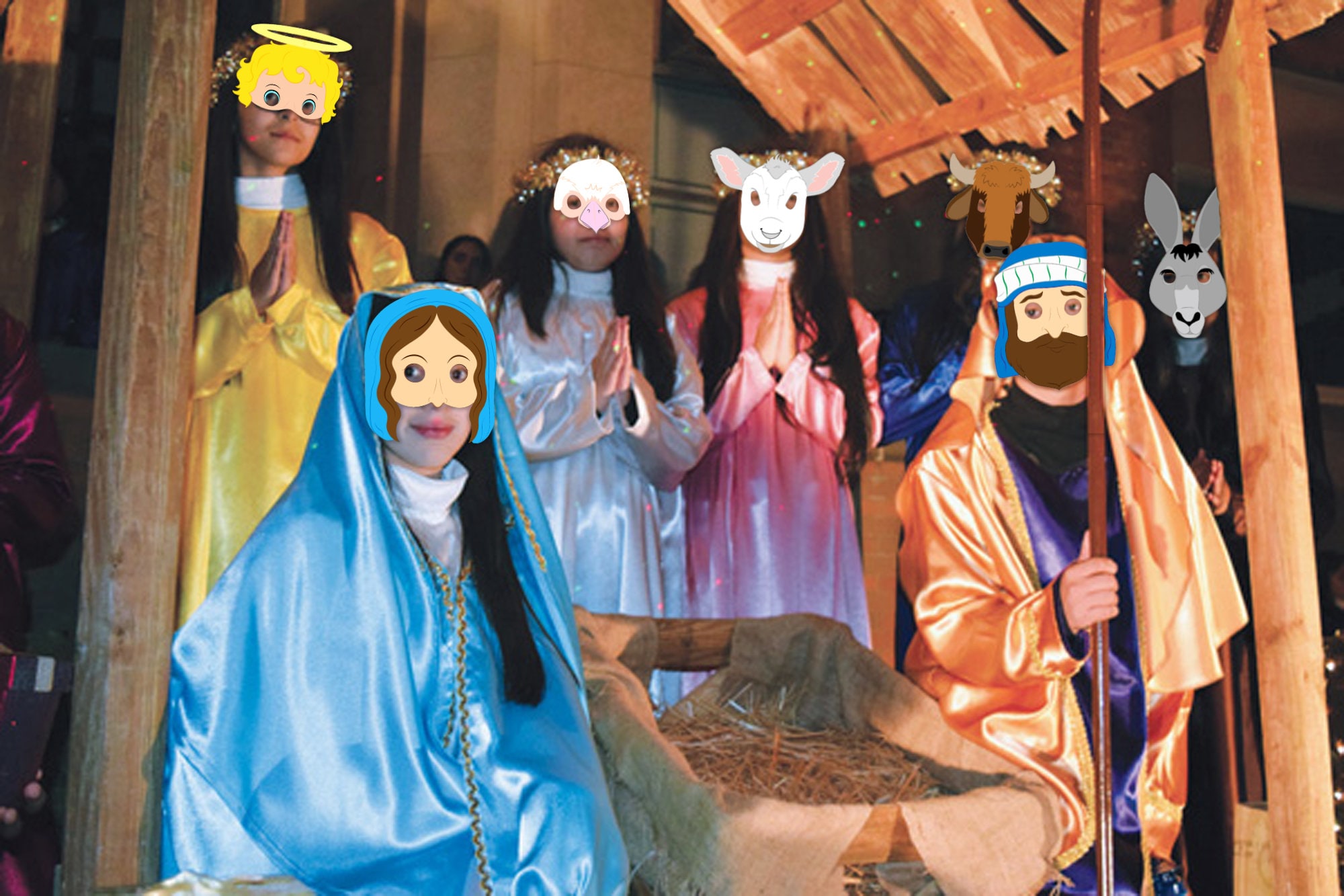 Nativity Scene Mask Template, Cut-out Printable Mask, Pdf Cut Print ...