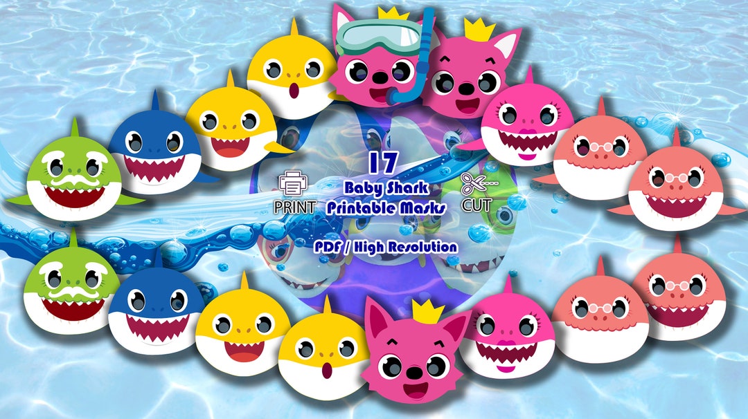 Baby Shark Printable Mask, Template, Cut-out, Pdf Cut Print Printable ...