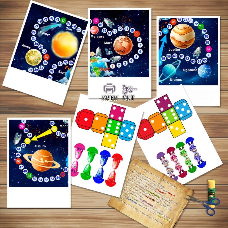 Board Game "space Travel", Game - Walker for Children, Printable Game ...