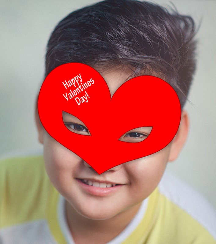Valentines Day Mask Template, Cut-out Printable Mask, Pdf Cut Print ...