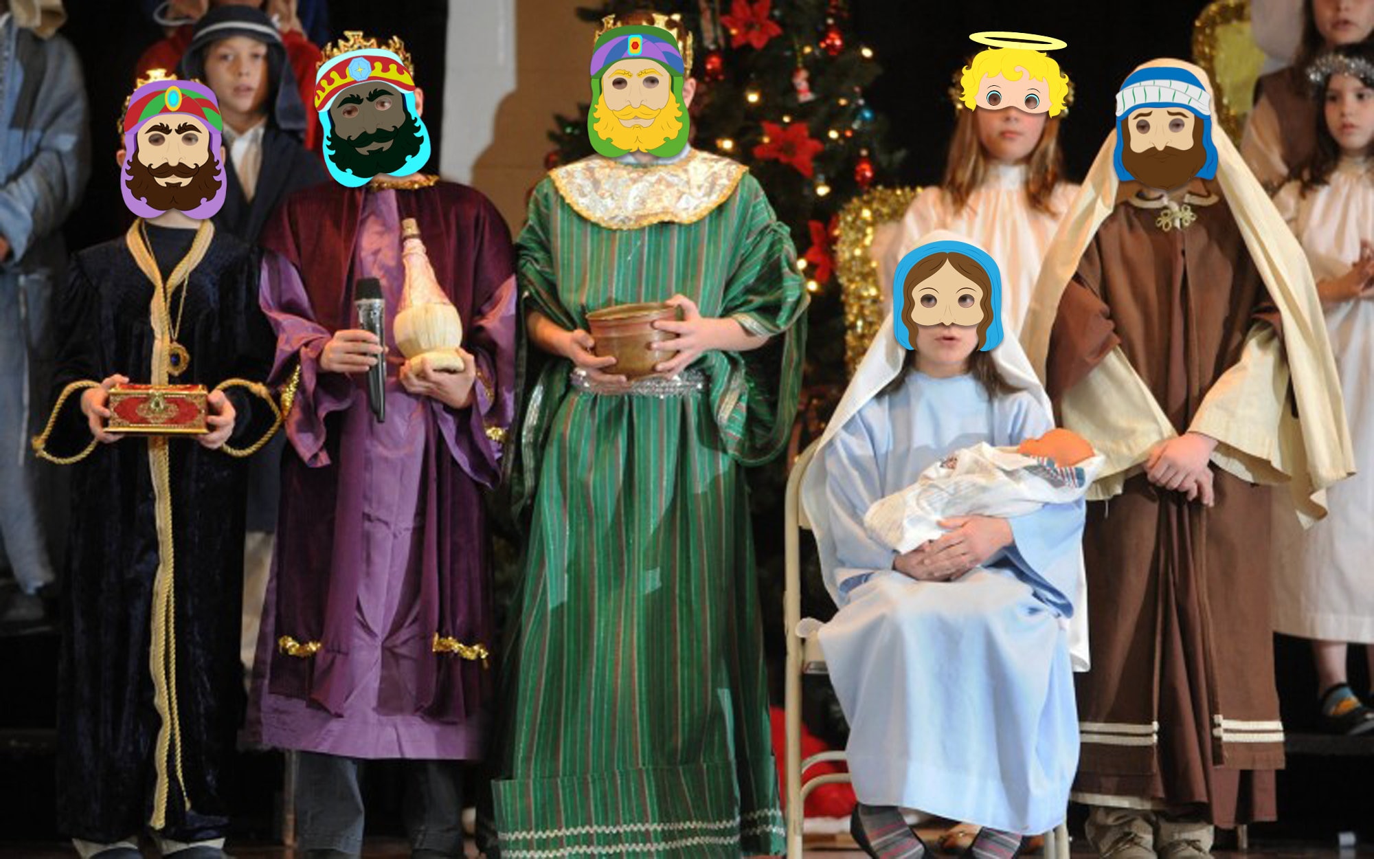 Nativity Scene Mask Template, Cut-out Printable Mask, Pdf Cut Print ...