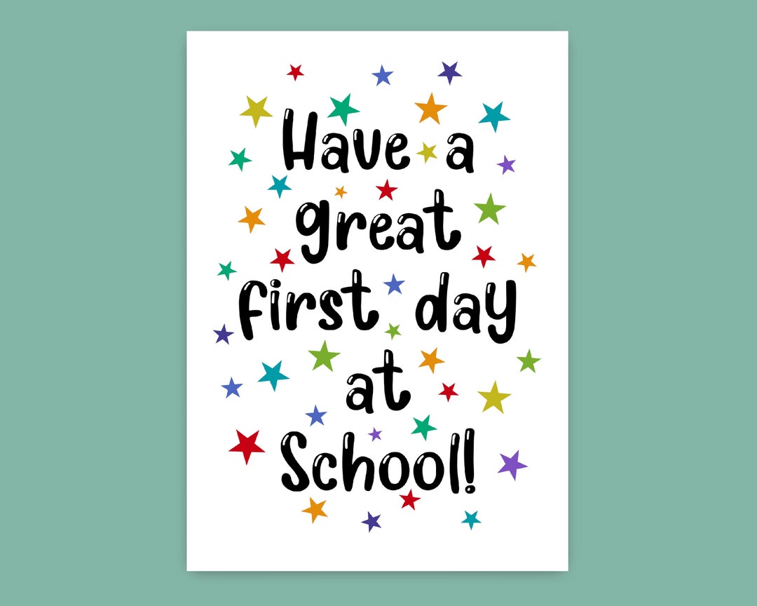 Have A Great First Day at School Card Blank Inside - Etsy