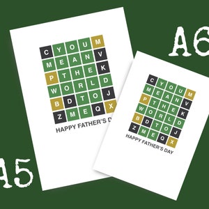 Fathers Day Card WORDLE Fathers Day Card You Mean the World to Me Fun ...