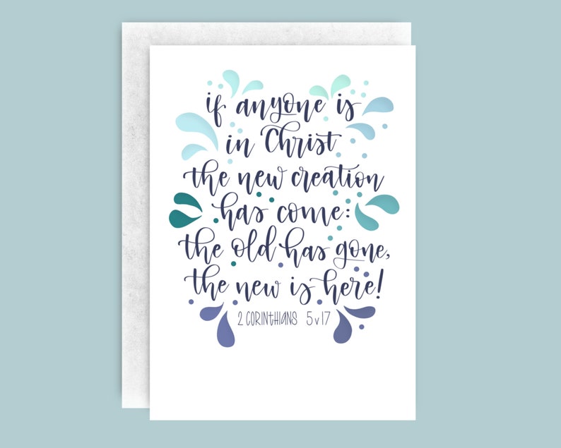 Baptism Card Adult Baptism Card Bible Verse Christian | Etsy