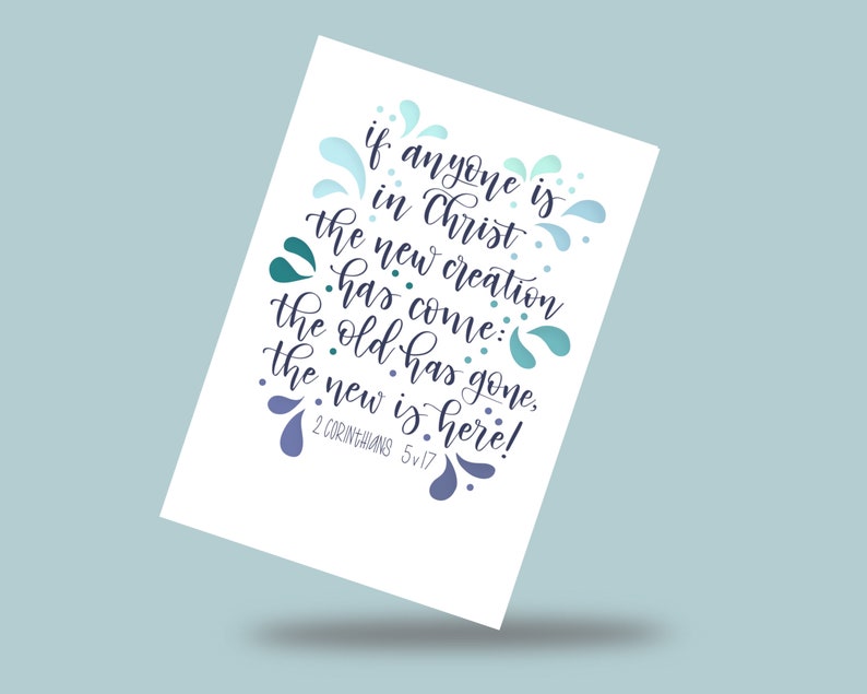 Baptism Card Adult Baptism Card Bible Verse Christian | Etsy