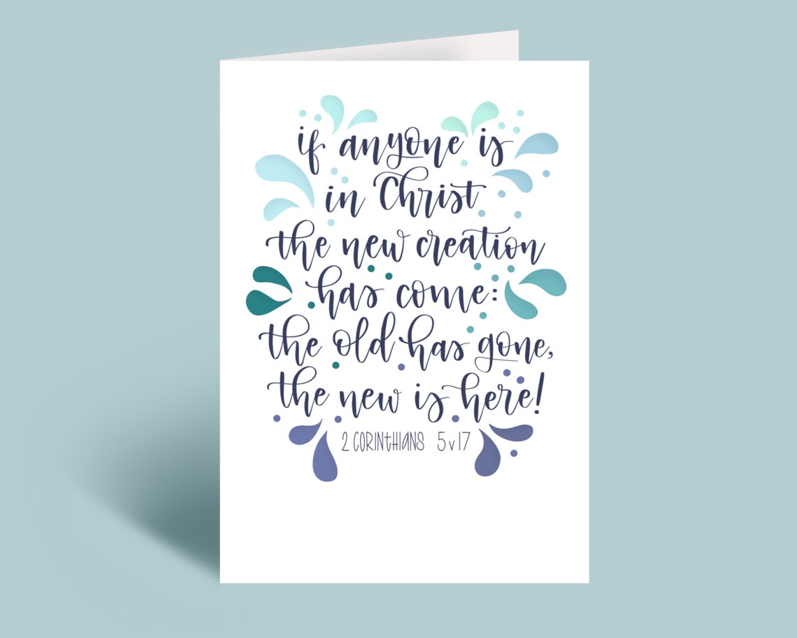 Baptism Card Adult Baptism Card Bible Verse Christian - Etsy