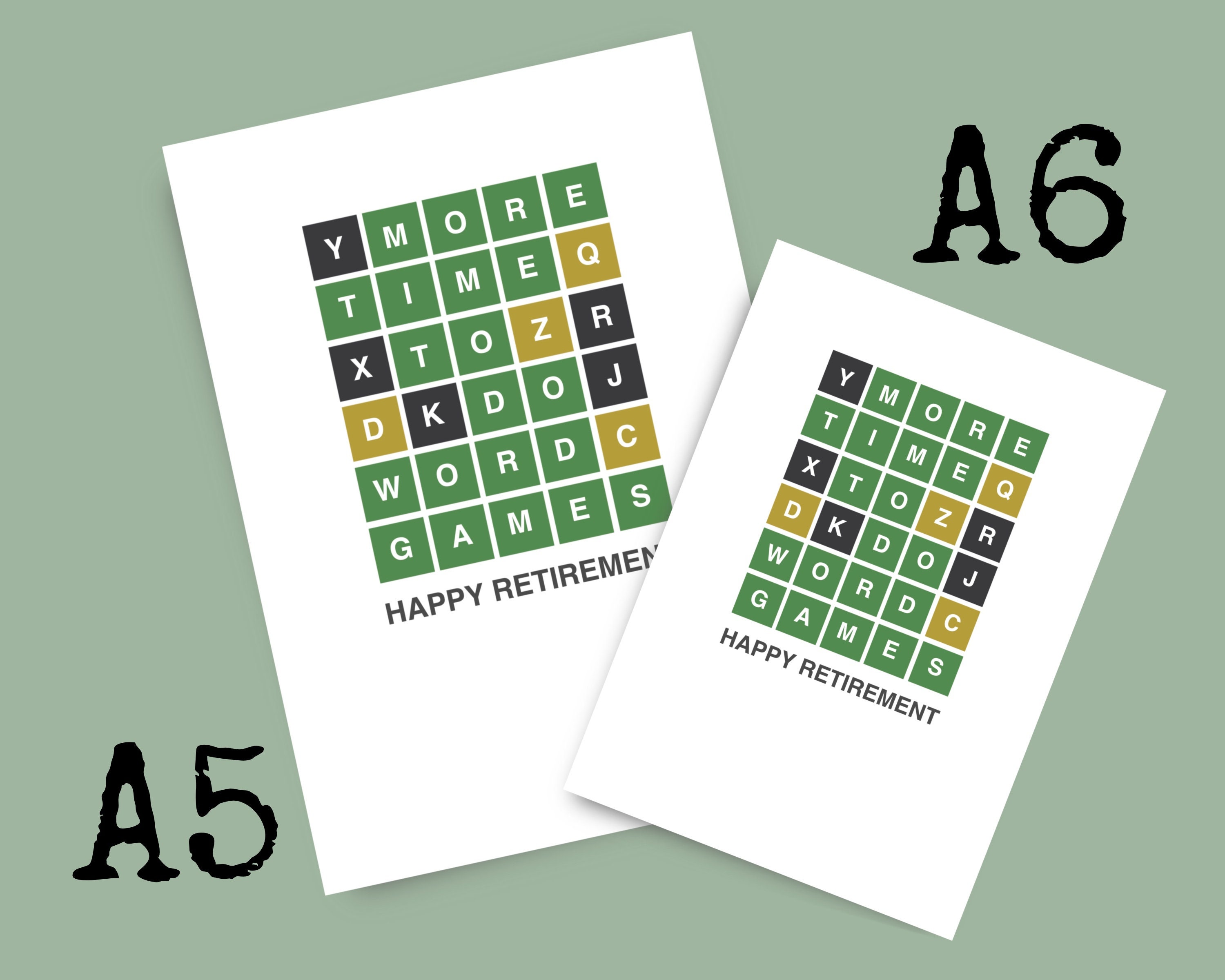 Retirement Card WORDLE Card More Time to Do Word Games Happy Retirement ...