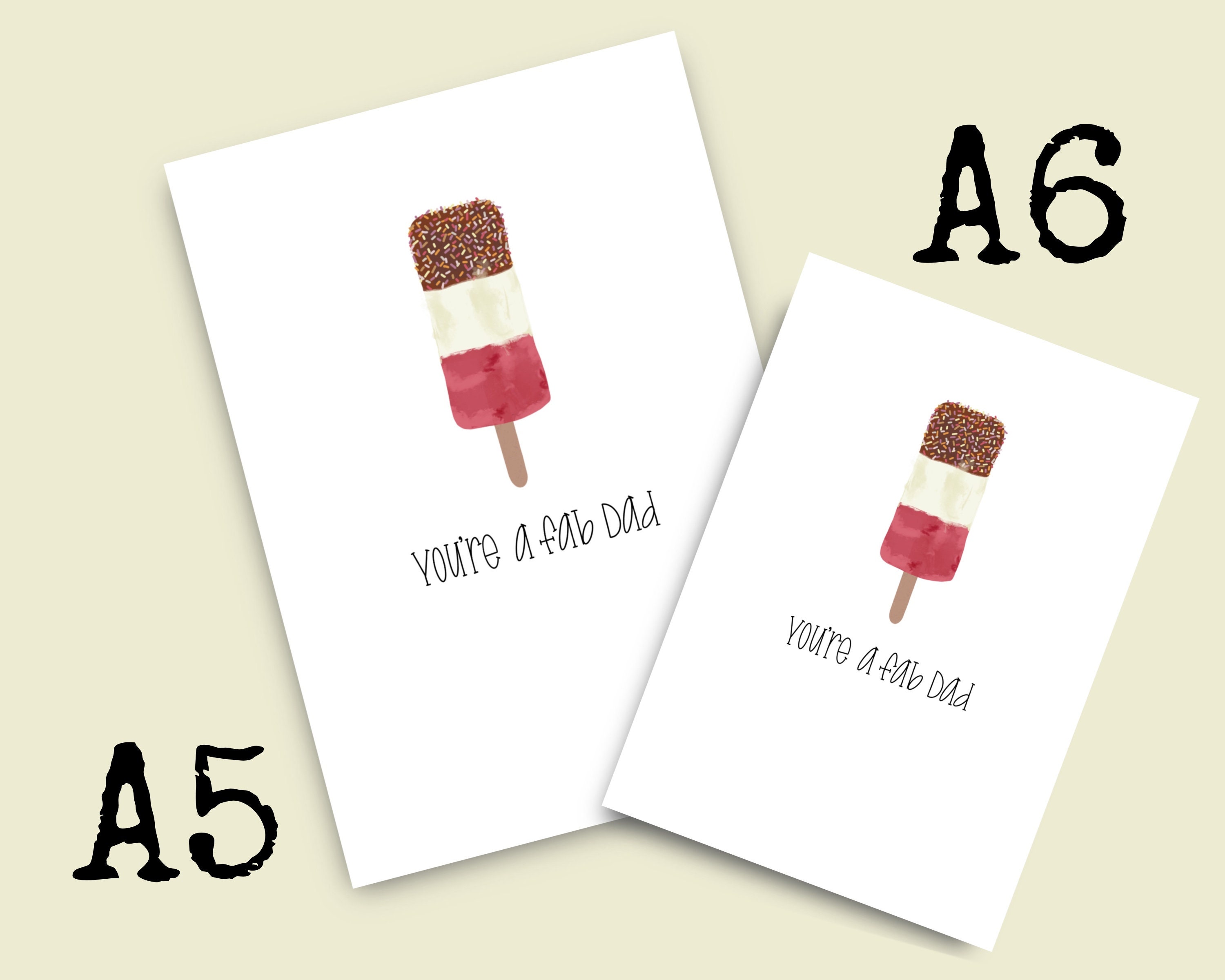 Fab Dad Fun Fathers Day Card Youre A Fab Dad Fab Ice - Etsy UK