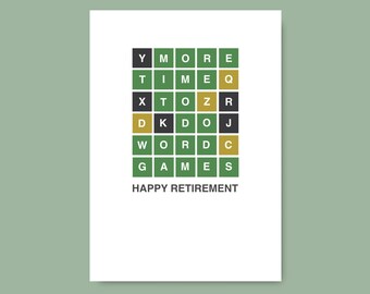 Wordle Retirement Card - Etsy