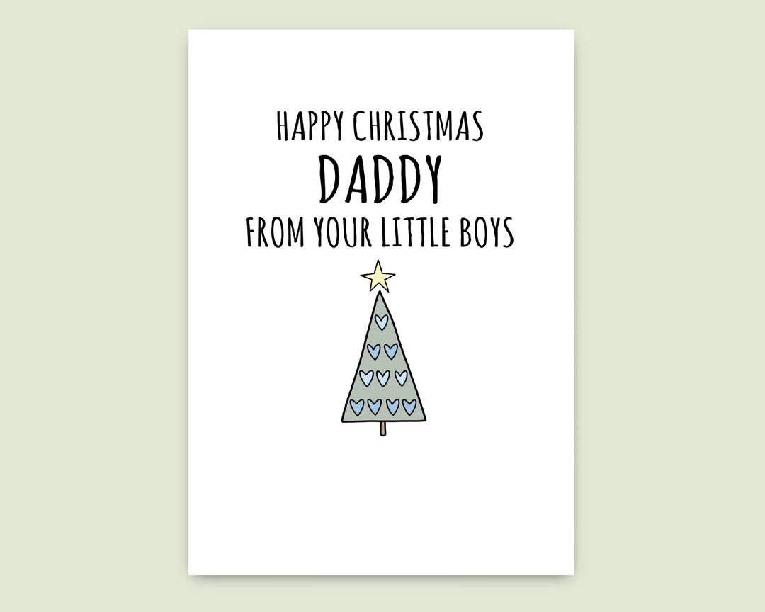 Dad Christmas Card Happy Christmas DADDY From Your Little - Etsy