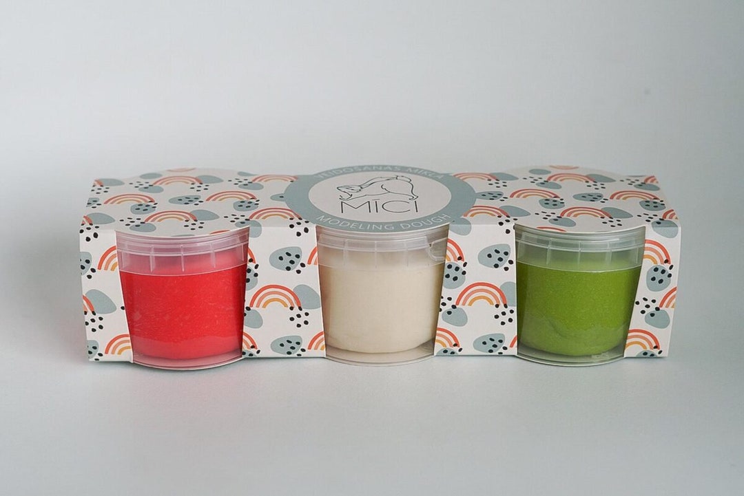 SET of 3//red, White, Green Playdough - Etsy