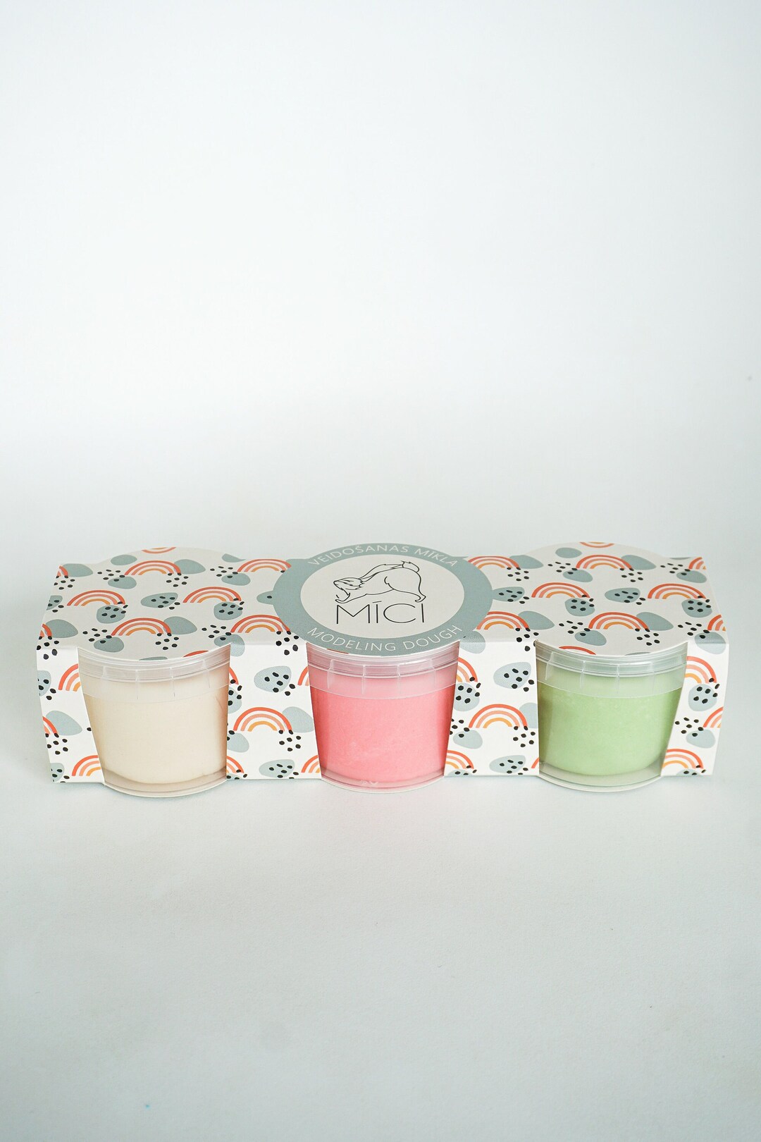 SET of 3//white, Pink, Light Green Playdough - Etsy