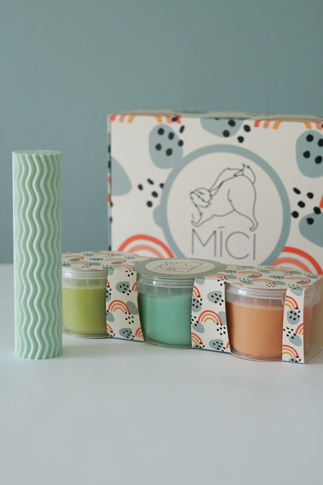 Wavy Pattern Roll Set - 3 Dough Jars and Multi-purpose Pattern Roll ...