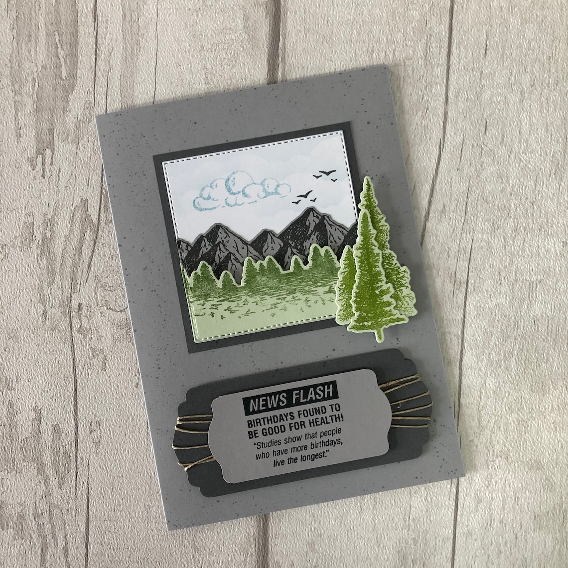 Mountain birthday card Scenic card mountain card Birthday | Etsy