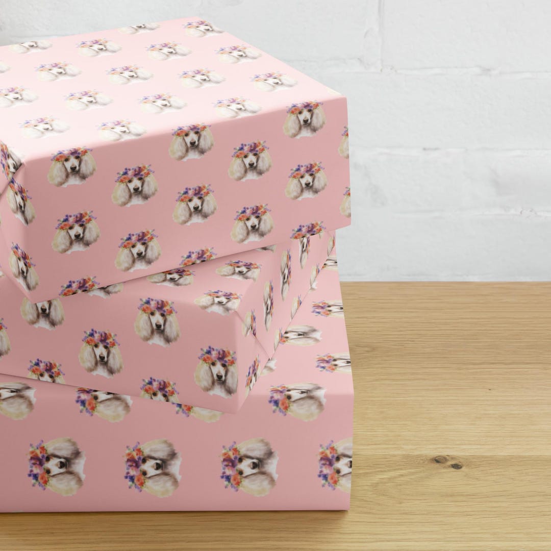 Pink Poodle Wrapping Paper Sheets, Set of 3 - Etsy