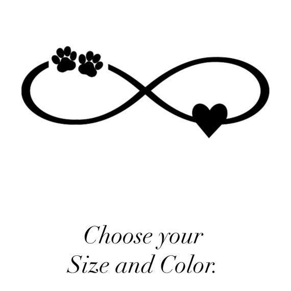 Infinity Love and Paw Prints Vinyl Decals Wall Decal Window | Etsy
