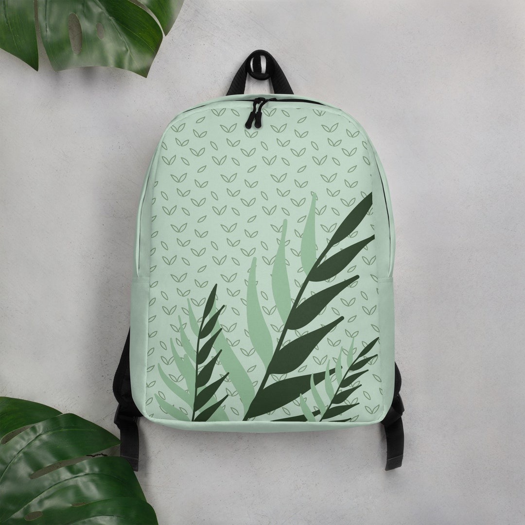 Fern Leaf Minimalist Backpack, Green, Leaves, Kids, Adult, Back to ...