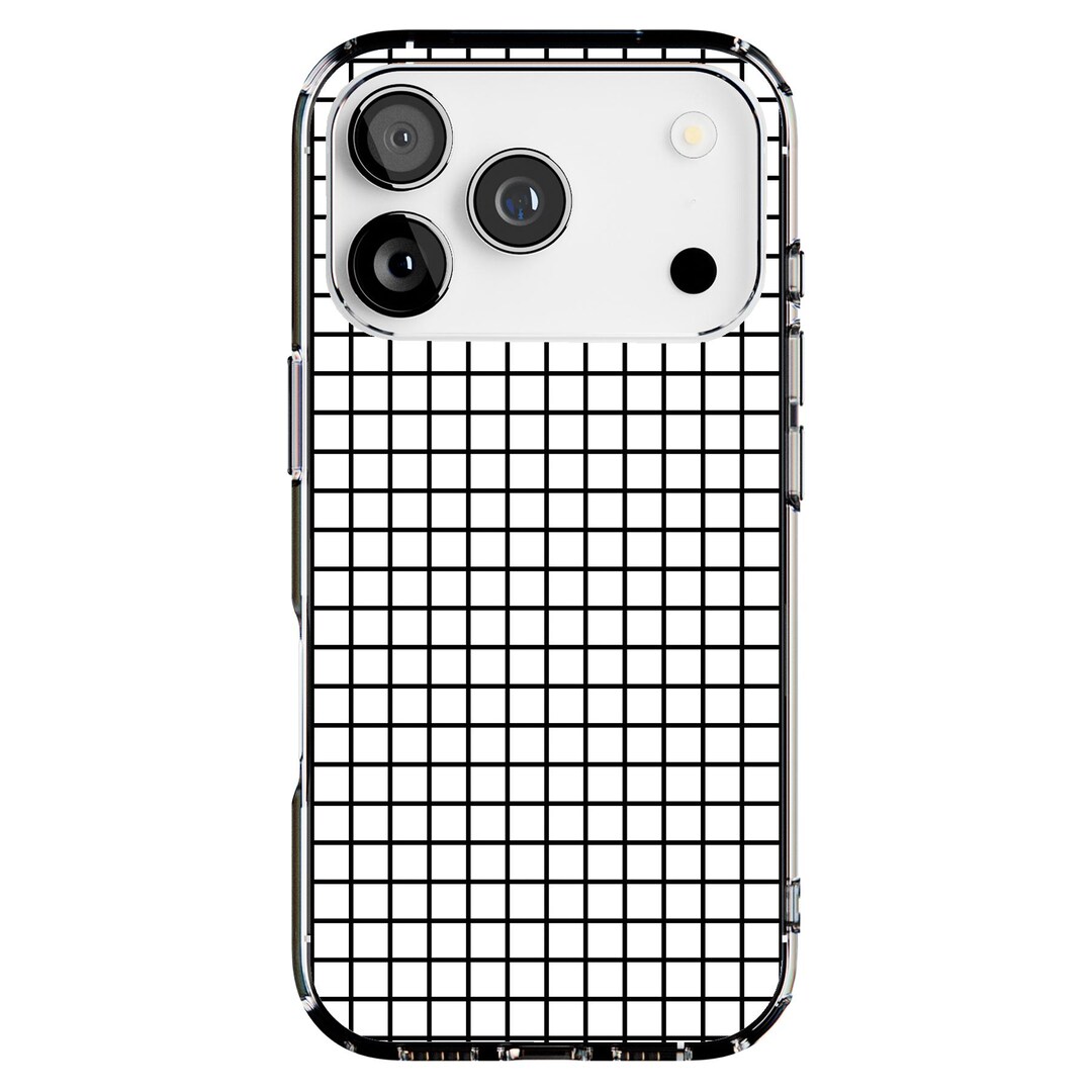 Blk White Grid Phone Case for Apple iPhone (17,16,15,14,13,12/pro,max ...