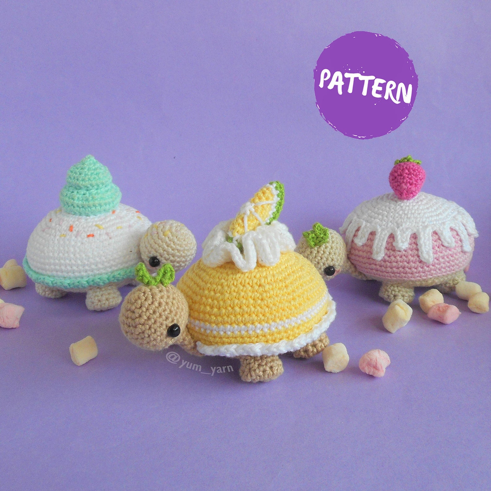 Cake Turtles Crochet Pattern - Amigurumi PDF File - Etsy