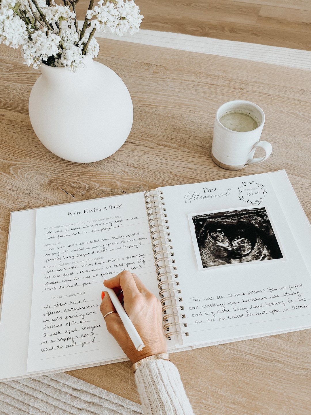Pregnancy Journal: Linen Hardcover Keepsake, Baby Milestone Diary - Etsy UK