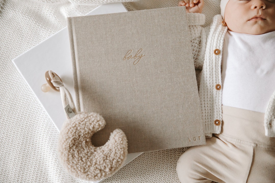 Personalized Linen Baby Memory Book: Gender Neutral Keepsake - Etsy