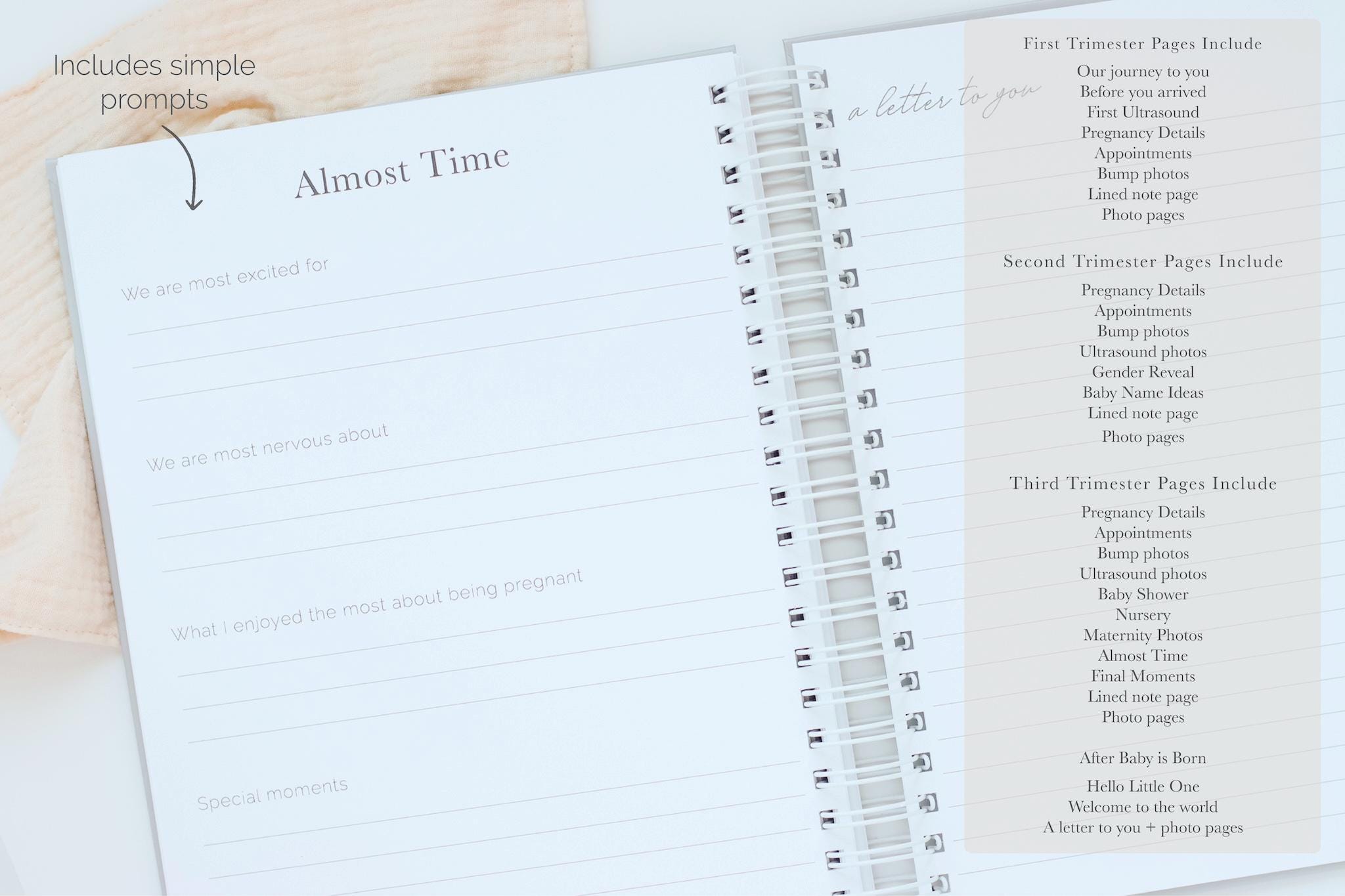 Pregnancy Journal: Linen Hardcover Keepsake, Baby Milestone Diary - Etsy
