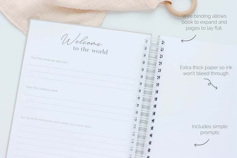 Personalized Baby Memory Book: Modern Keepsake With Photo Pages - Etsy
