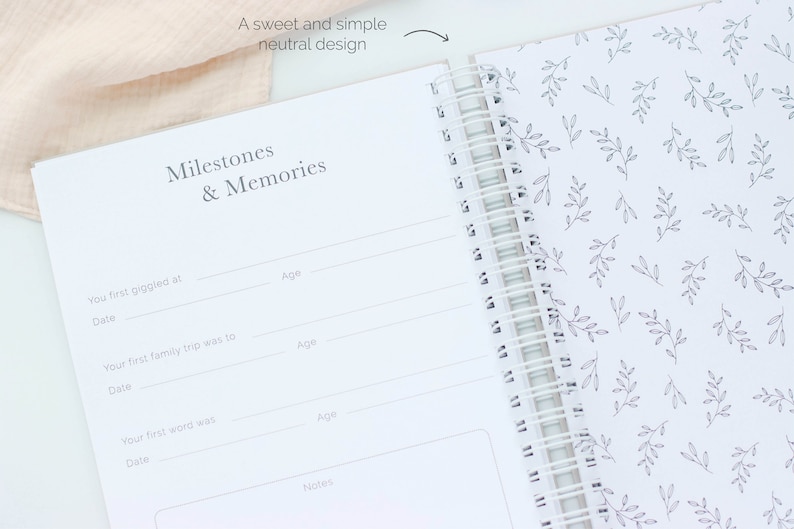 Personalized Baby Memory Book: Modern Keepsake With Photo Pages - Etsy