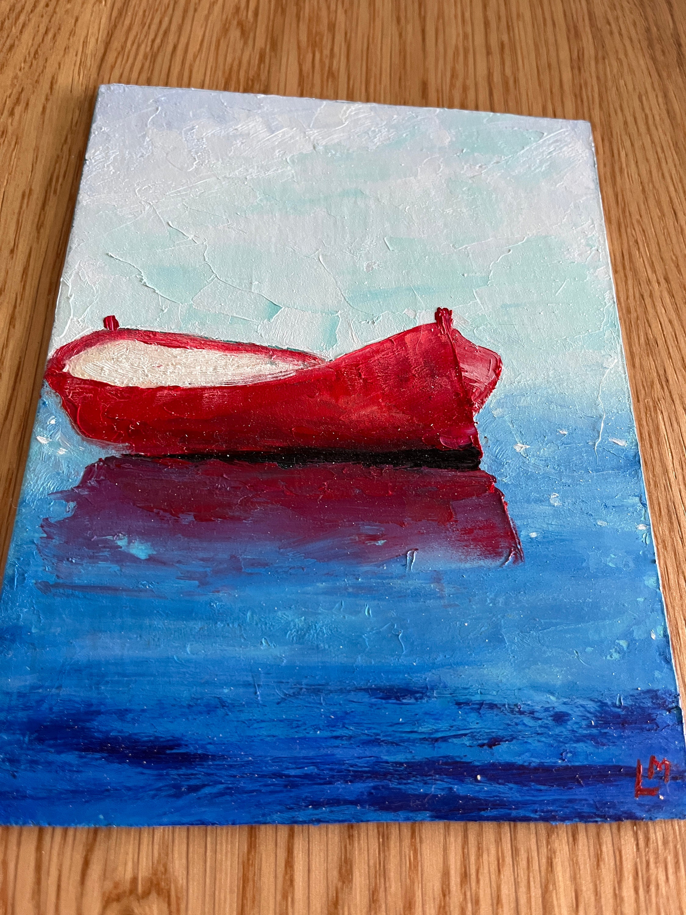 Red Boat Oil Painting Red Boat Art Red Boat Wall Art Red Boat Original ...