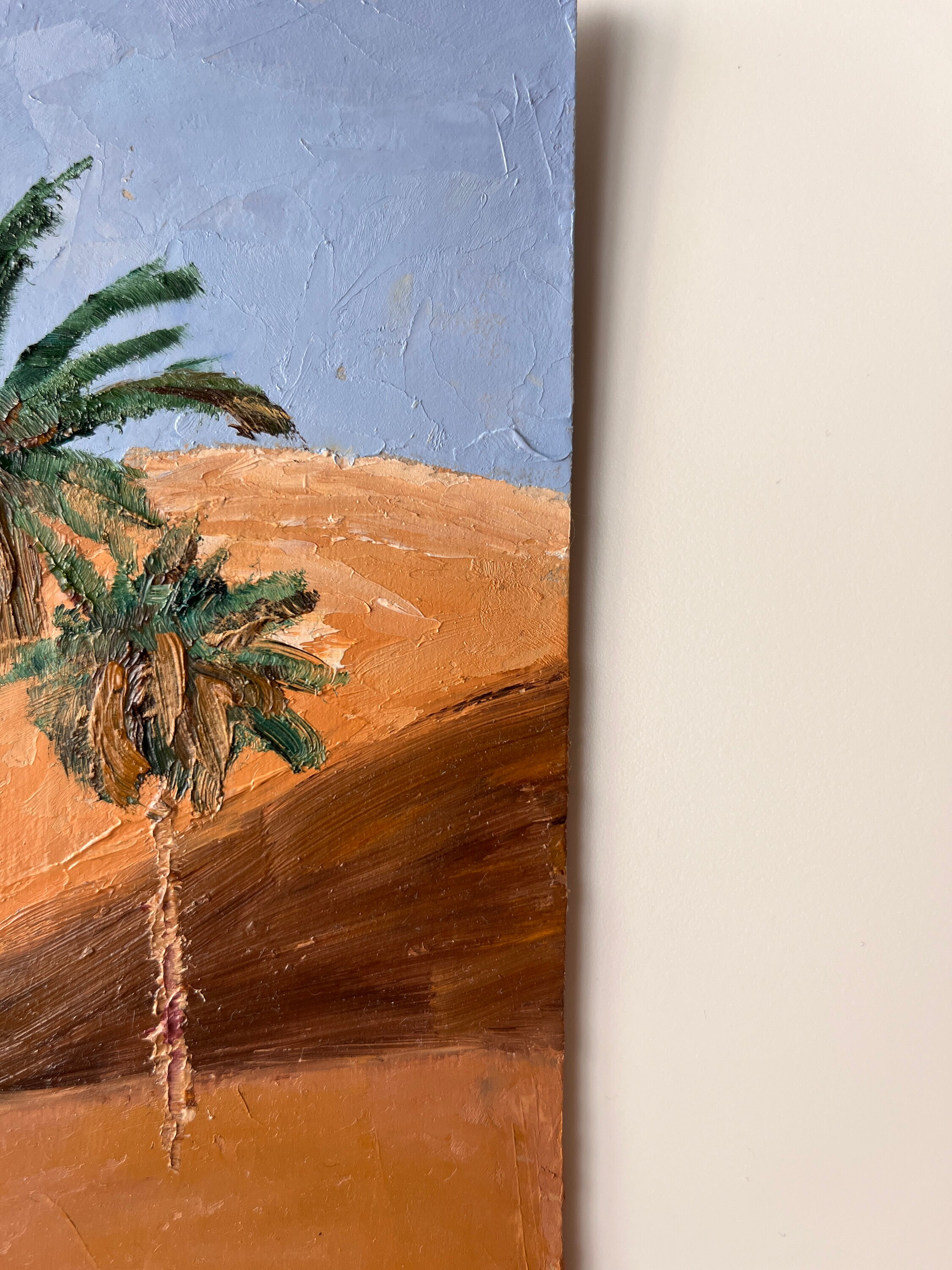 Desert Oil Painting Oasis Art Landscape Hand Made Painting - Etsy