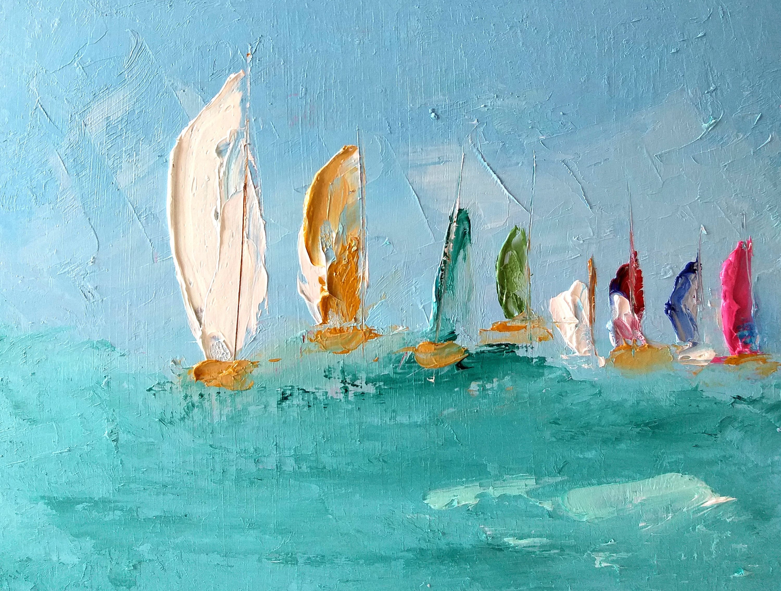 Colorful Sailboat Paintings