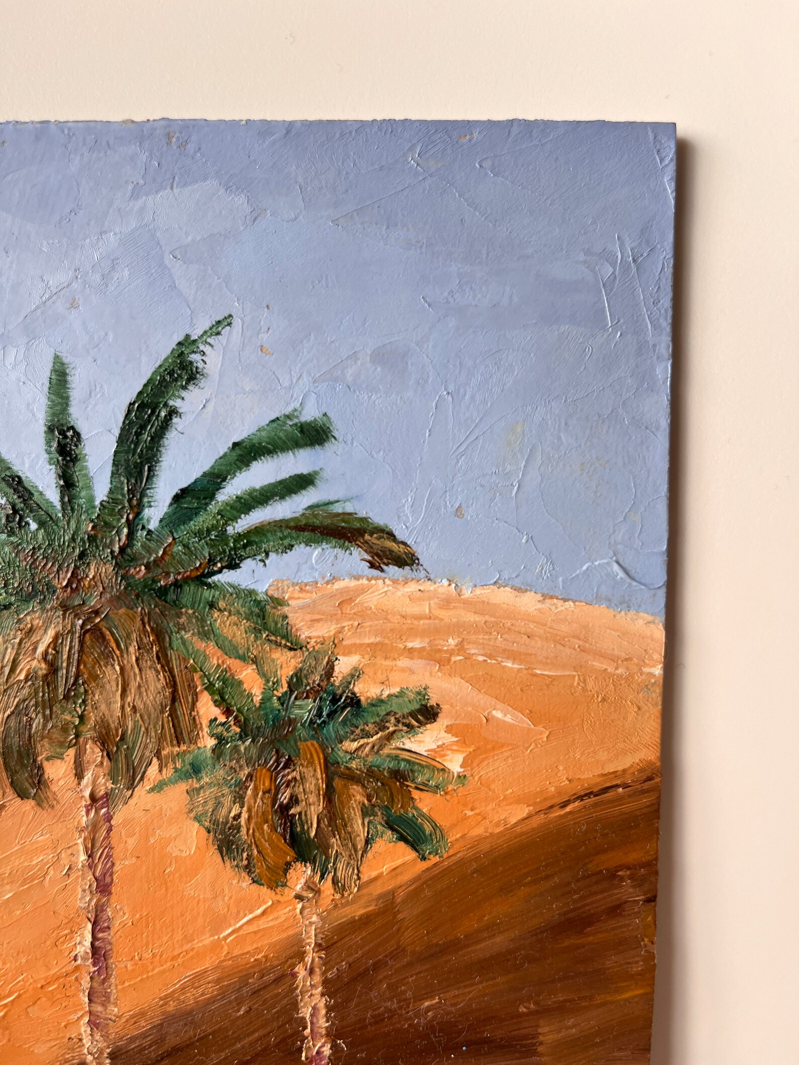 Desert Oil Painting Oasis Art Landscape Hand Made Painting - Etsy